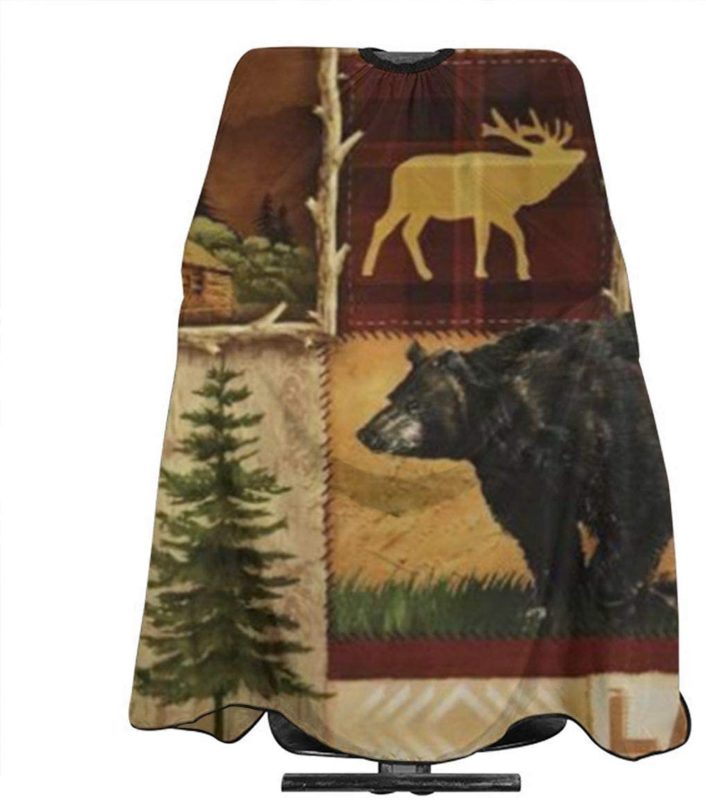 Haircut Cape Rustic Lodge Bear Moose Haircut Salon Apron Hair Cutting Cape