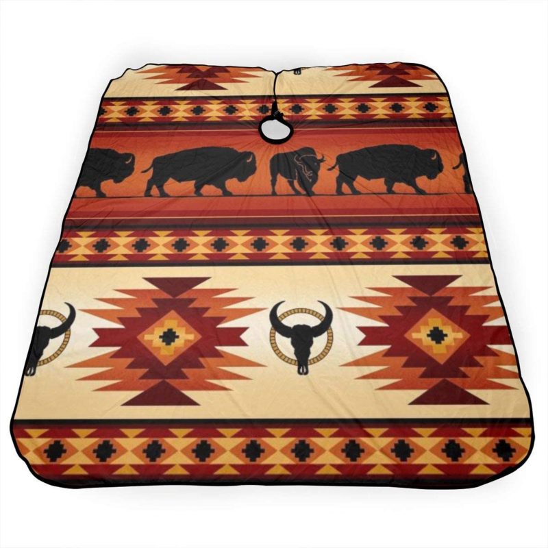 Haircut Cape Tribal Native Desert Ox Horn Motif Personalized Haircut ...
