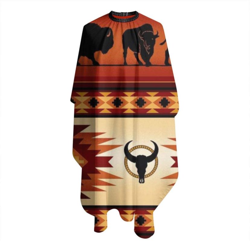 Haircut Cape Tribal Native Desert Ox Horn Motif Personalized Haircut ...