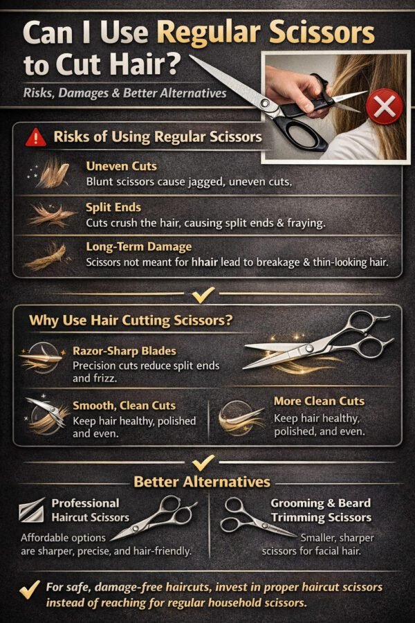 Can I Use Regular Scissors To Cut Hair? Risks, Damage & Better Alternatives